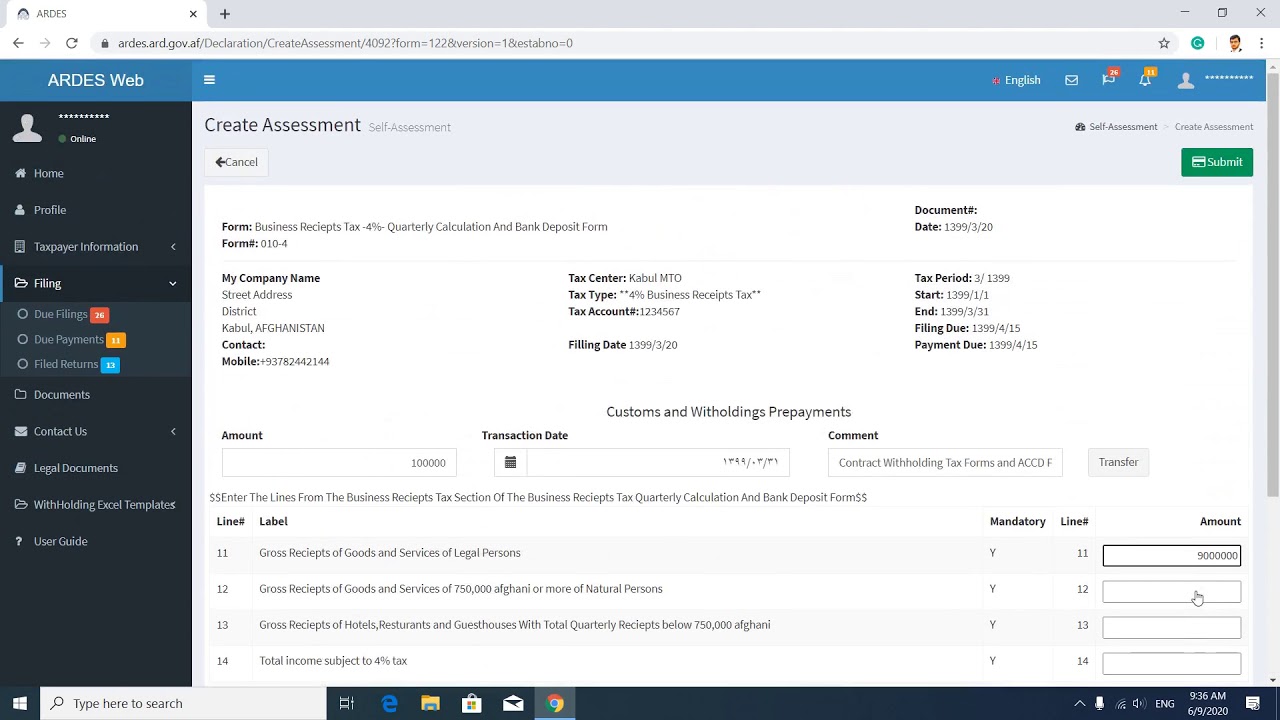 04 How to Submit Business Receipts Tax Report Using E-Filing System of ...