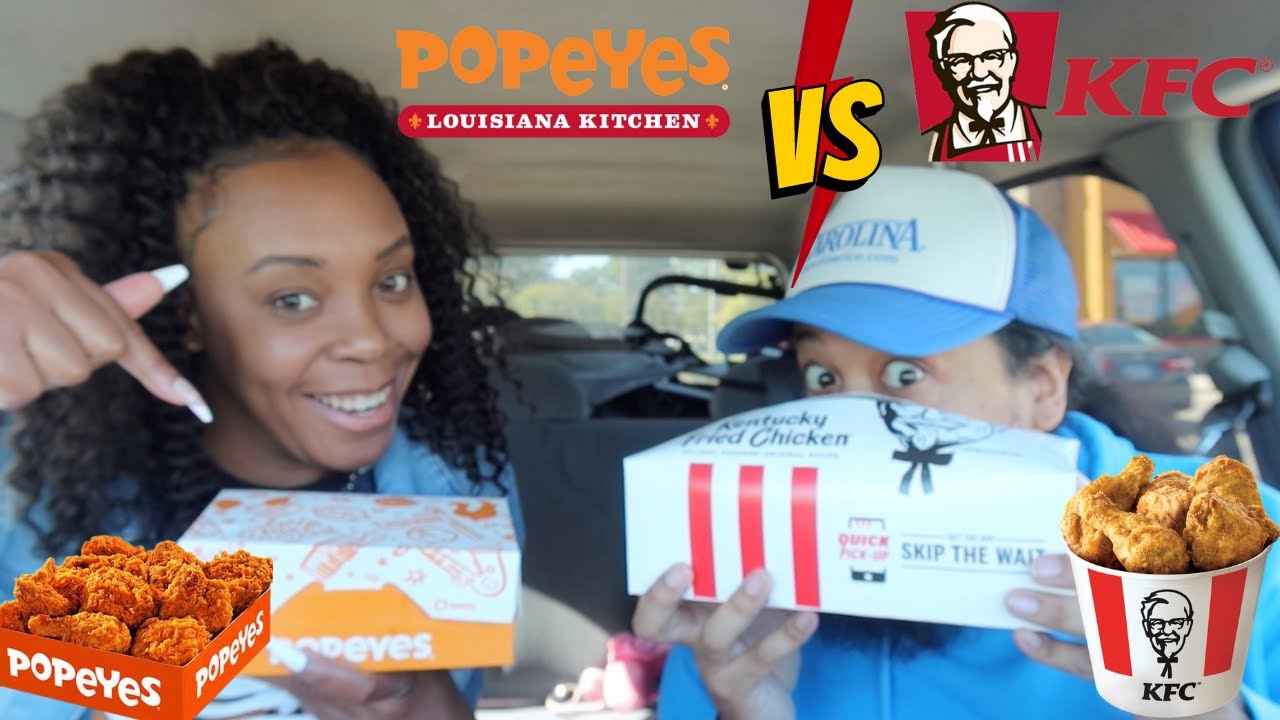 Popeyes vs KFC #mukbang Battle of the Fried Chickens #popeyes #kfc - YouTube