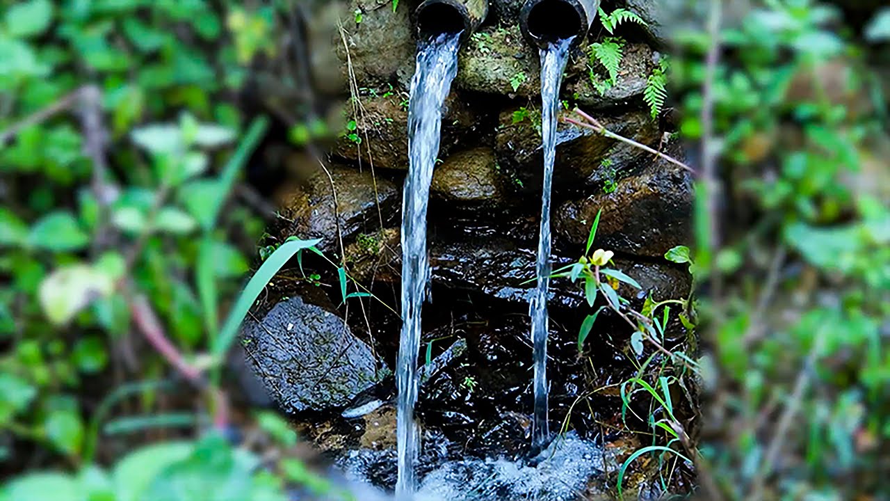 The sound of water flowing bamboo pipes helps you relax and sleep well ...