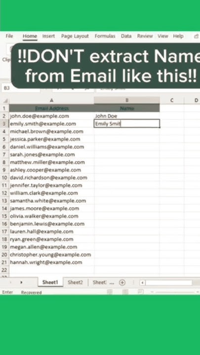 How to Extract First Name from Email in Excel - YouTube