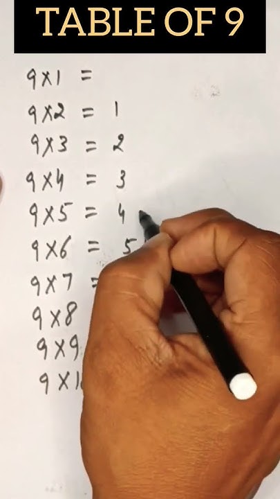 🔥9 Table Trick| Table of 9#table #basicmaths#tricks #shorts - YouTube
