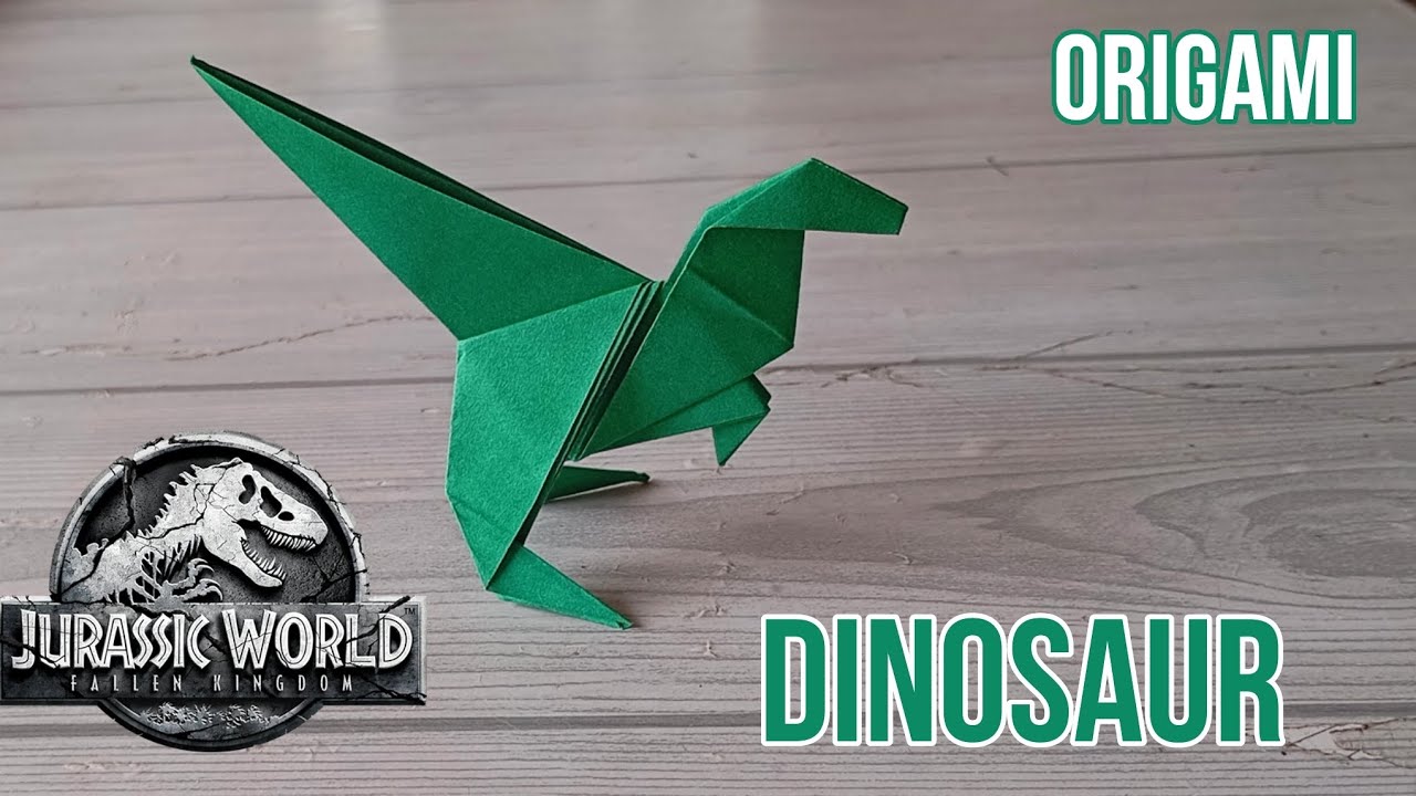 DINOSAUR ORIGAMI TUTORIAL| HOW TO MAKE PAPER DINOSAUR CRAFT| STEP BY ...
