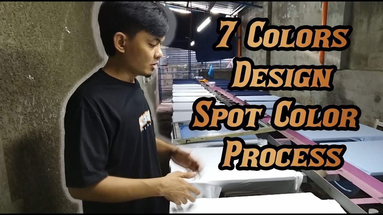 silkscreen printing spot process 7 color design - YouTube