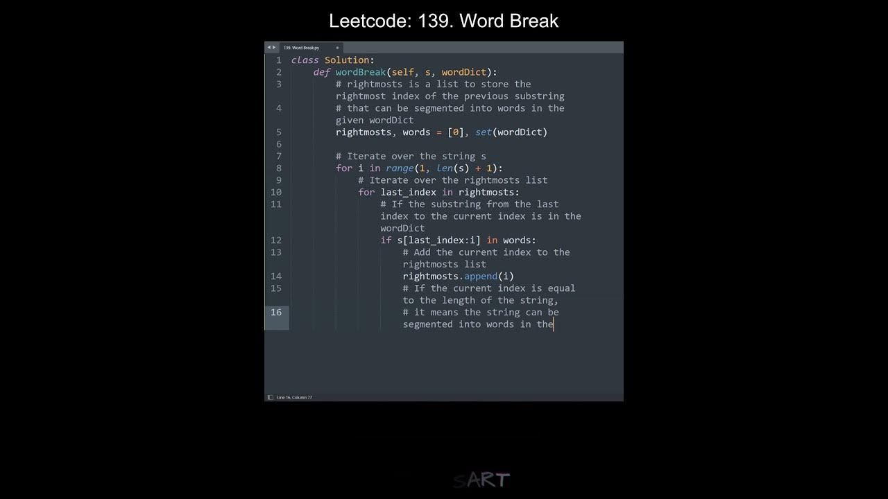 Leetcode 139. Word Break in Python | Python Leetcode | Python Coding Tutorial | Python Coding ...