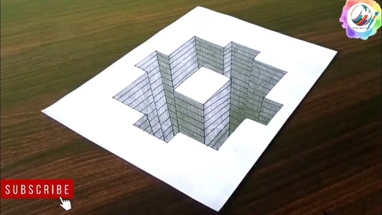 How to Draw 3D art on paper 🎨🖌️ 👉008 #3ddrawing #3Dillusiondrawing ...