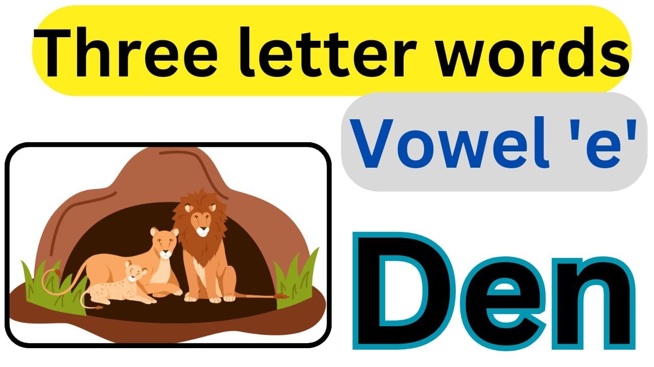 Three letter words with vowel ‘e’| Spell and Learn |English Lkg/Ukg| 4 ...