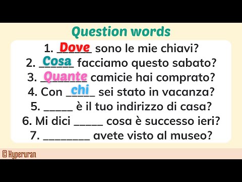 Italian how to ask questions | Use of question words | Exercise A1/A2 ...