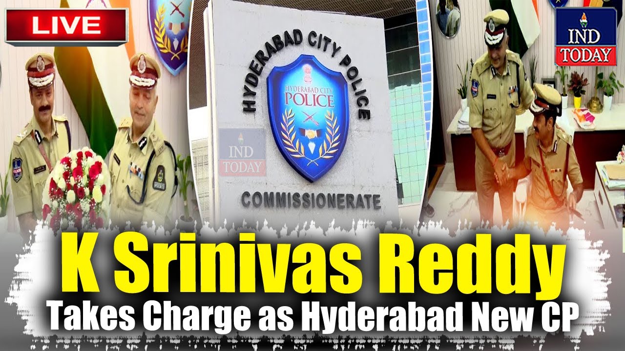 🔴LIVE: Hyderabad New CP Kothakota Srinivas Reddy Takes Charge | Press ...