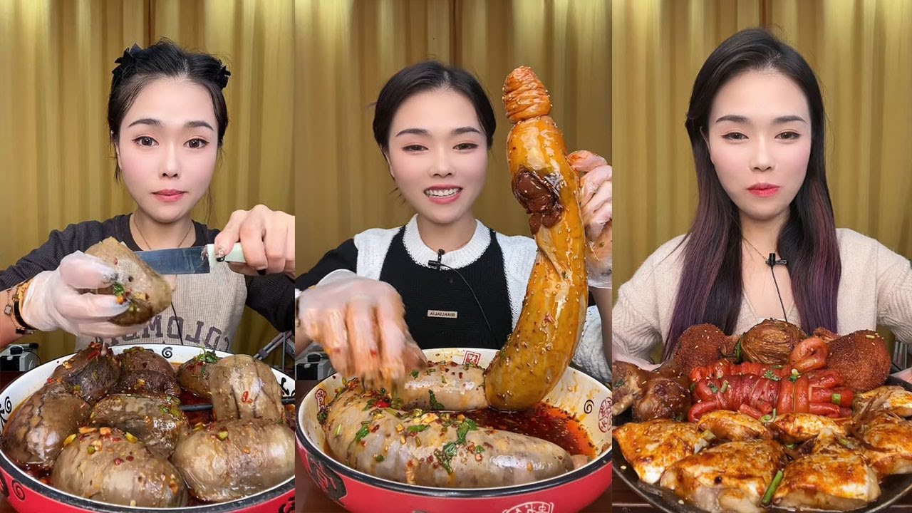 ASMR MUKBANG Pork offal COOKING FOOD EATING SHOW @KIKI FOOD - YouTube