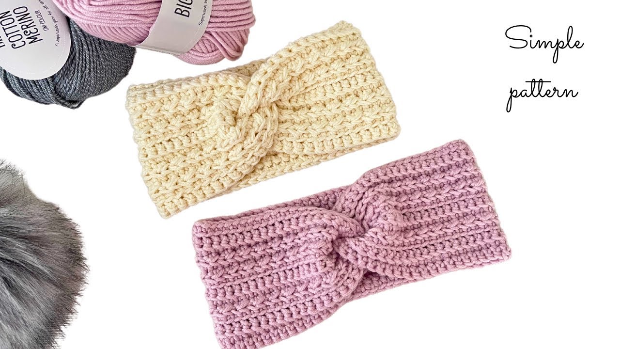 How to crochet headband/crochet EASY headband TUTORIAL - YouTube