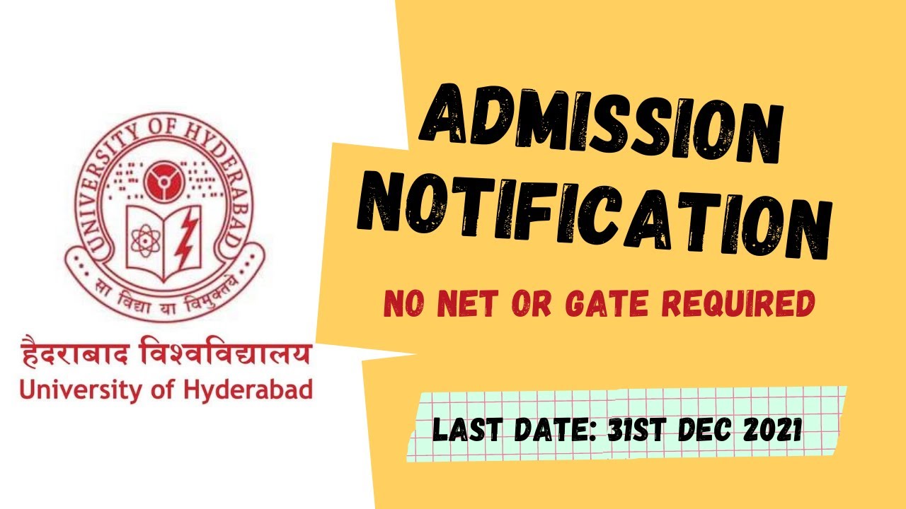 HCU: PhD Admission Notification | NET or GATE Not Required | Entrance ...