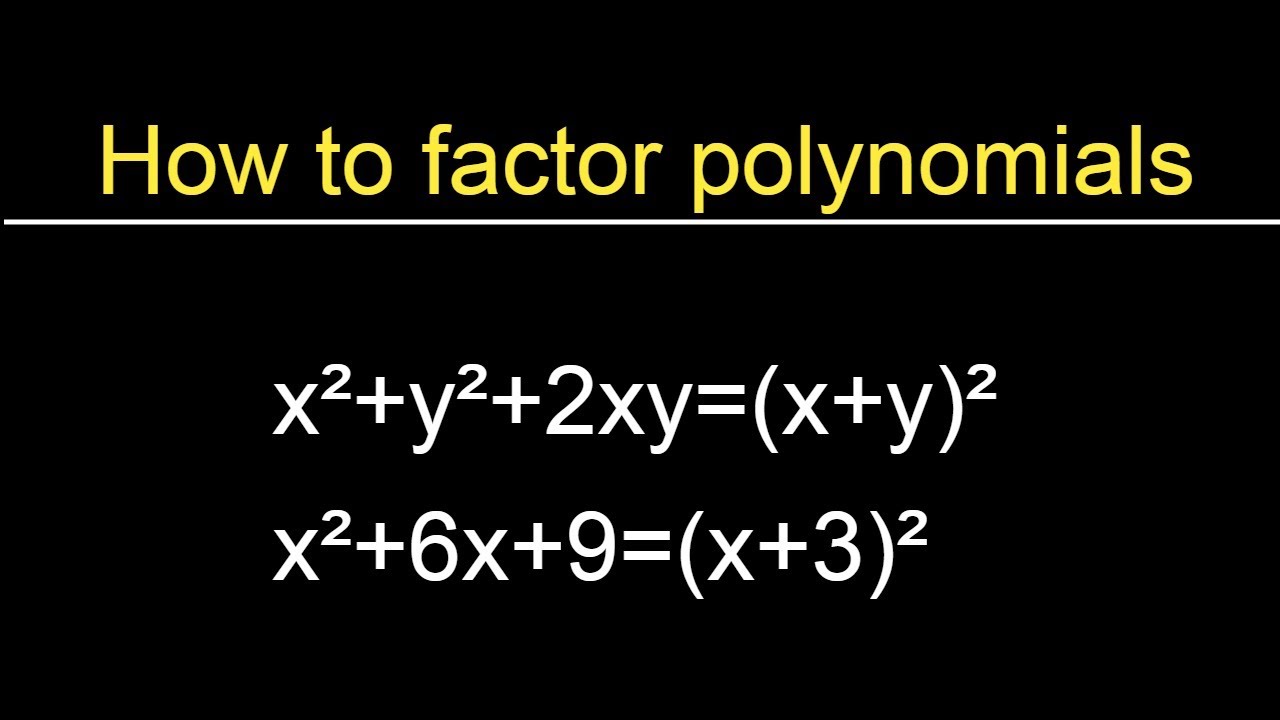 How to factor polynomials 2 - YouTube