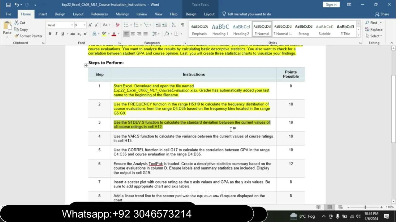 Exp22_Excel_Ch08_ML1_Course Evaluation Project Description | Full Course Deal Contact Us - YouTube