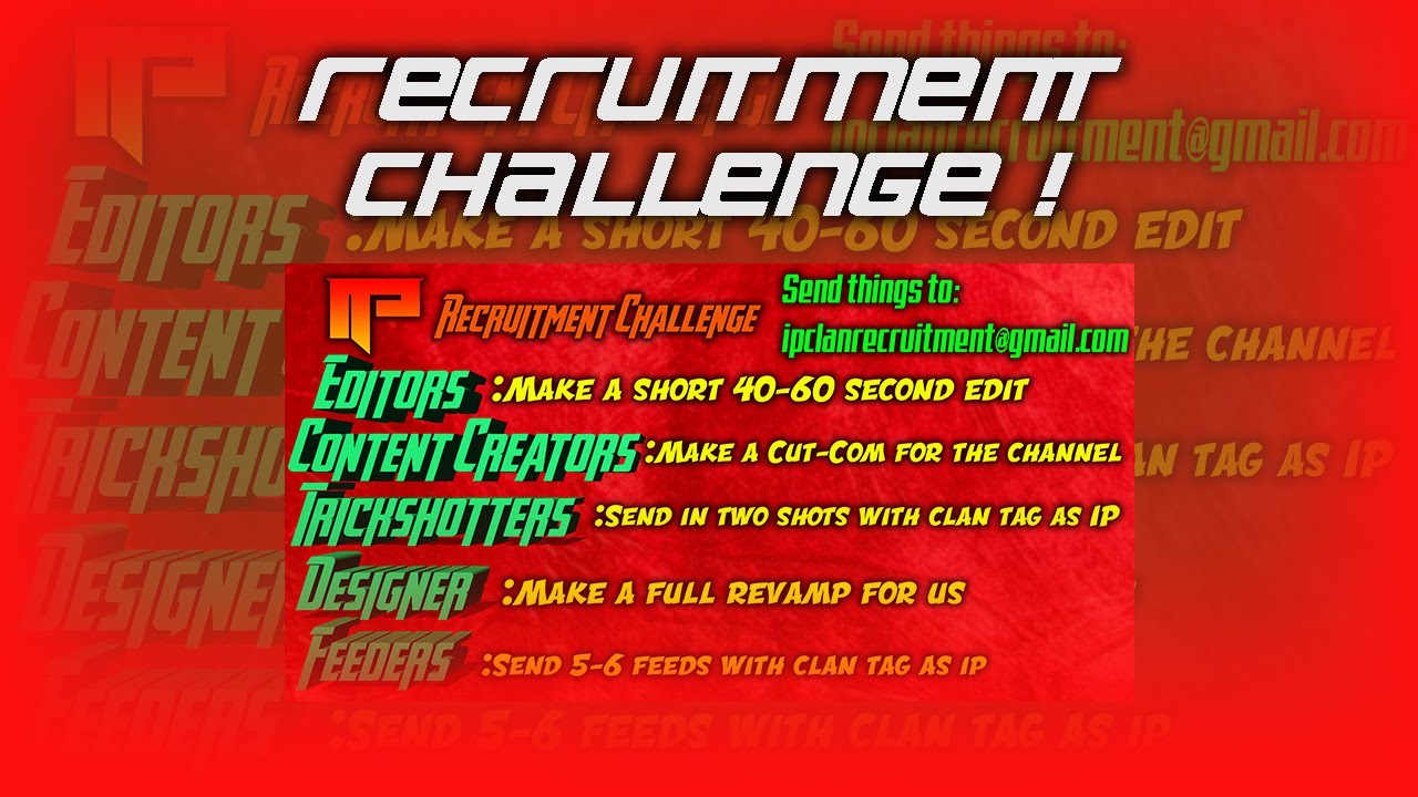 IP CLAN 200 SUBS RECRUITMENT CHALLENGE! (ENDED) - YouTube