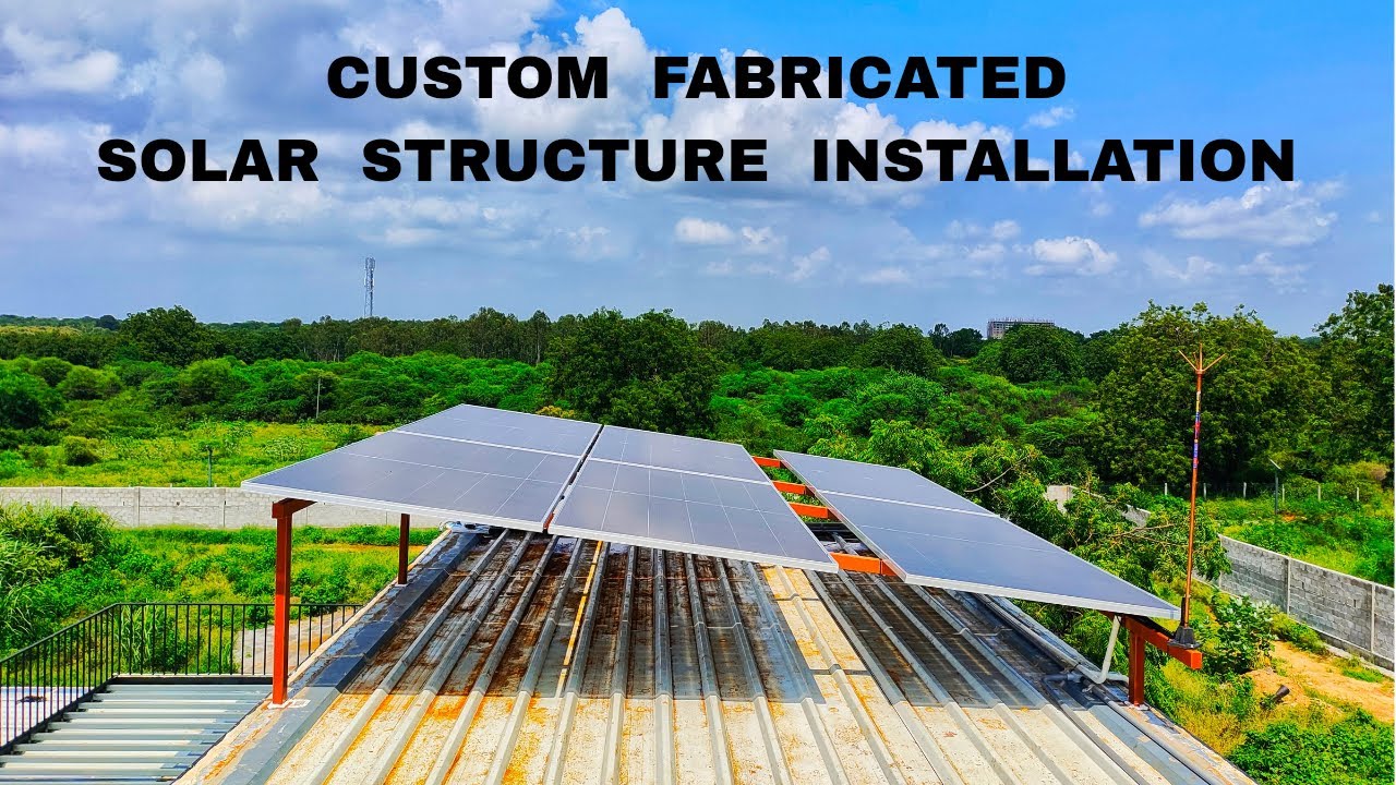 Fabricated solar structure for 3kw solar panels || 5kw DEYE Hybrid ...