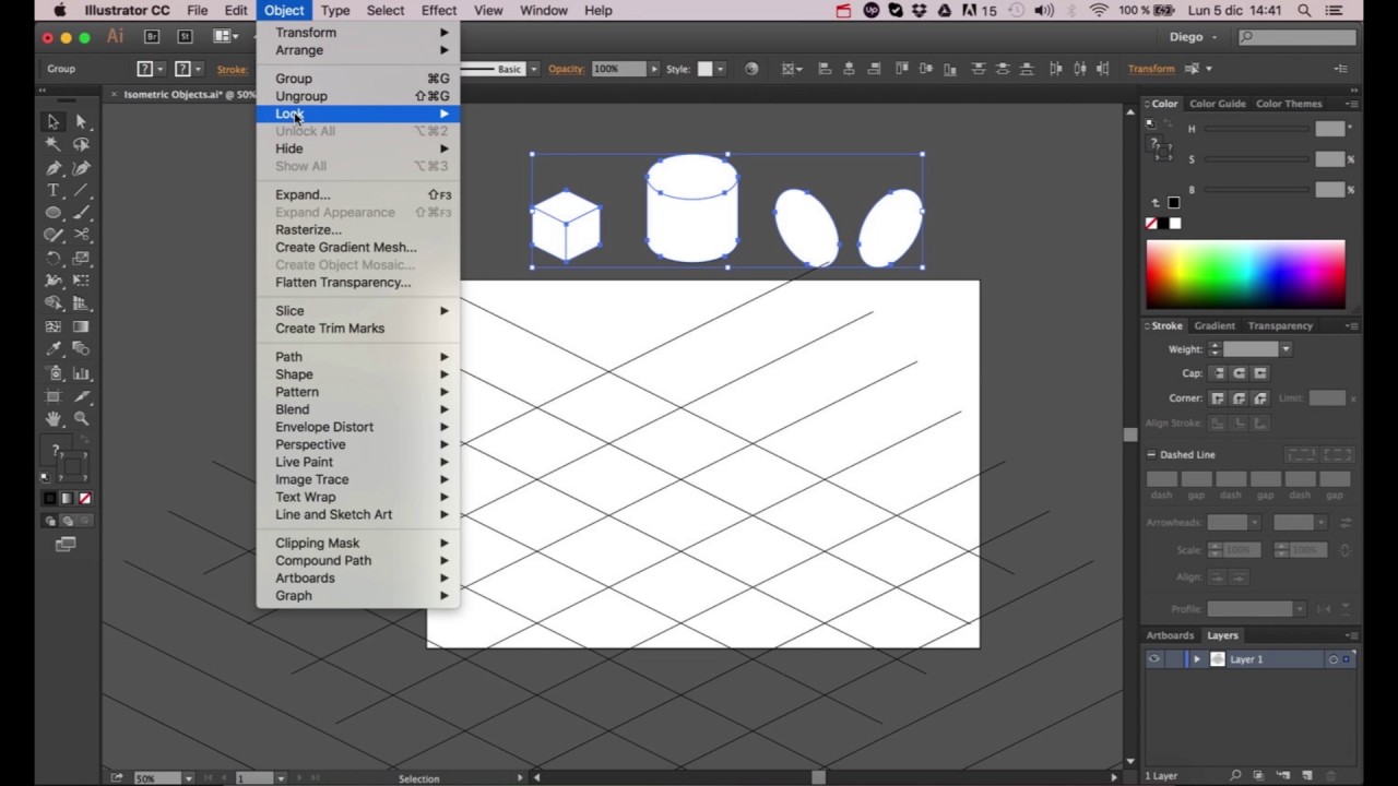 04/08 The grid — Graphic Design: Make an Isometric Scene_ENG - YouTube
