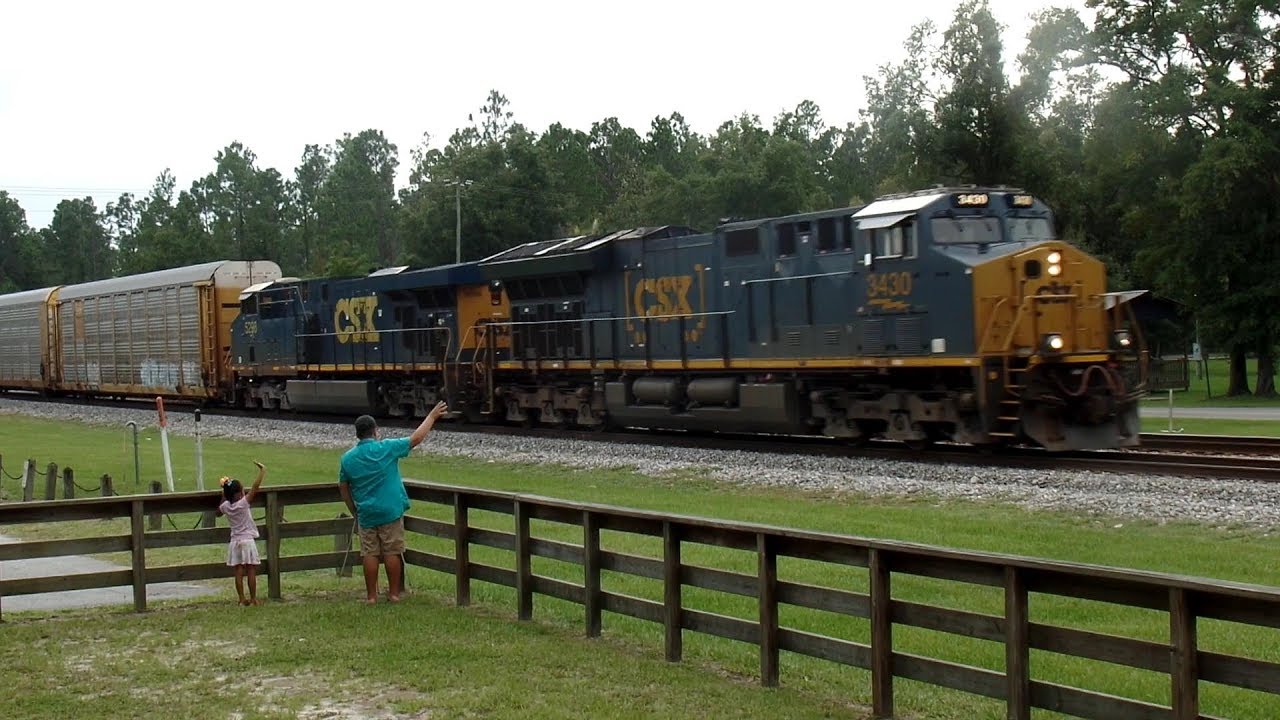 Children Watch As Freight Train Passes - YouTube