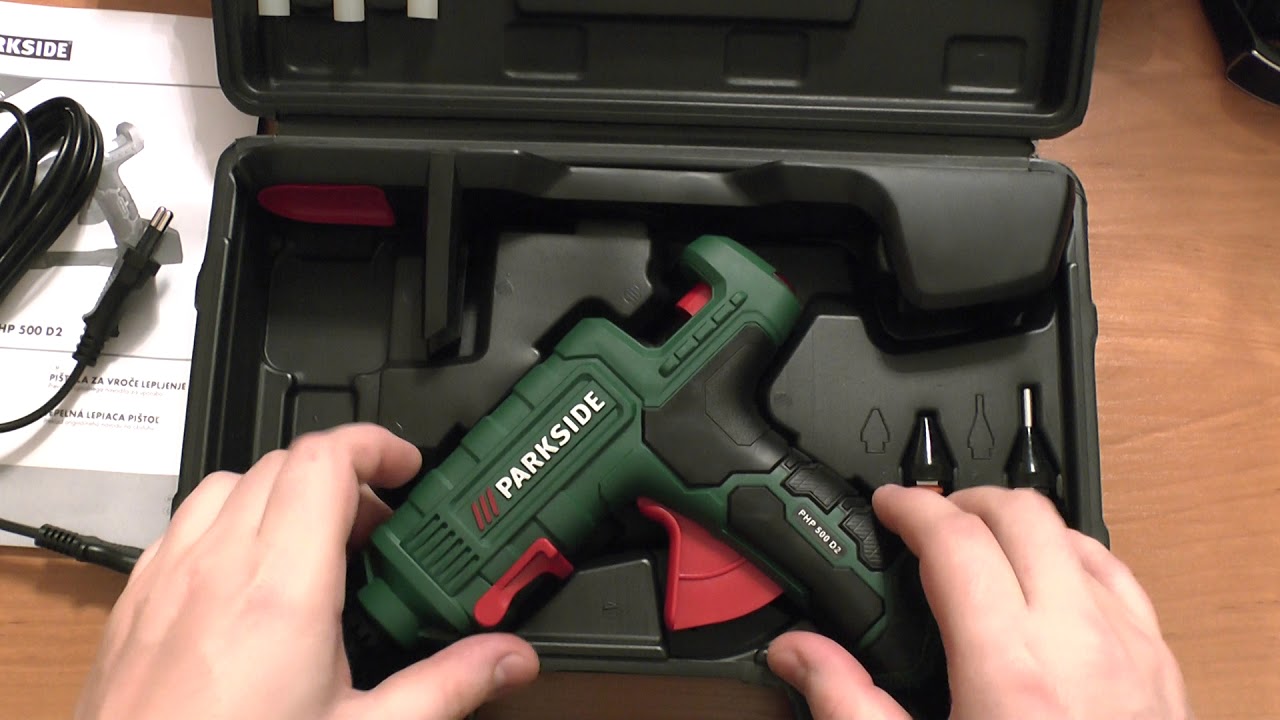 Parkside Hot Glue Gun (PHP 500 D2) unboxing video (Magyar ...