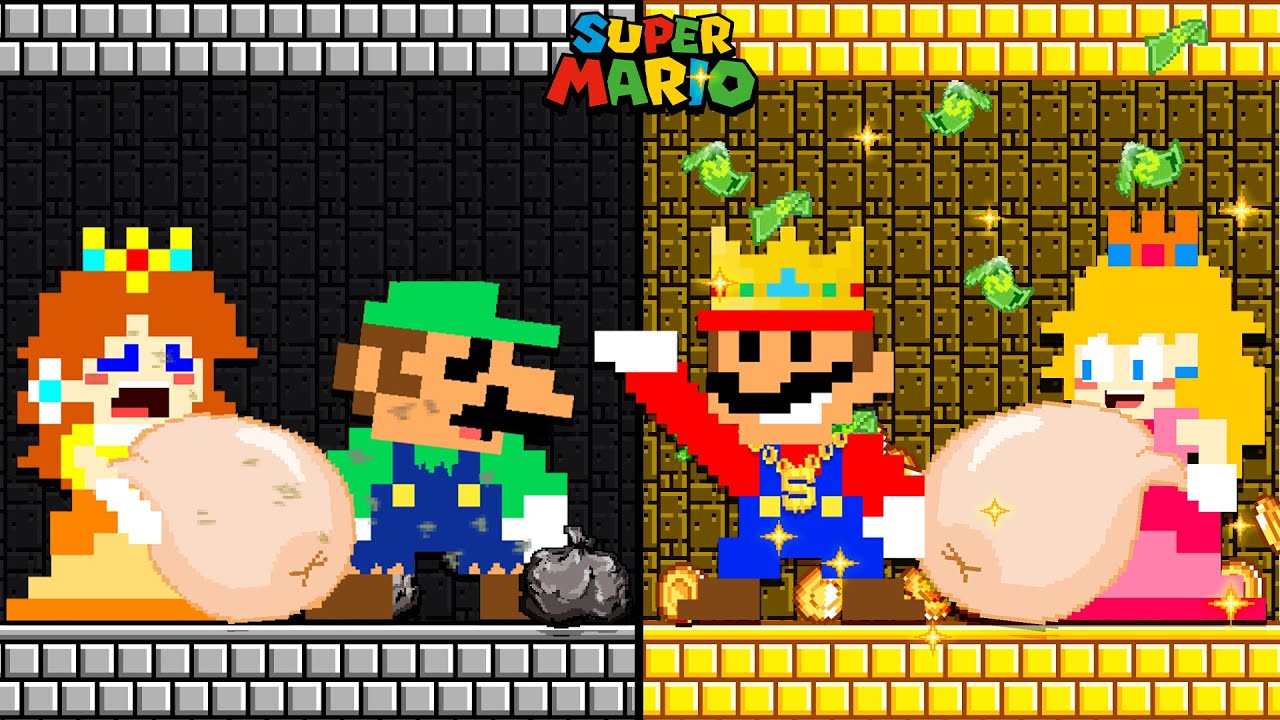 RICH vs POOR Family: Peach & Daisy are Pregnant in Super Mario Bros ...