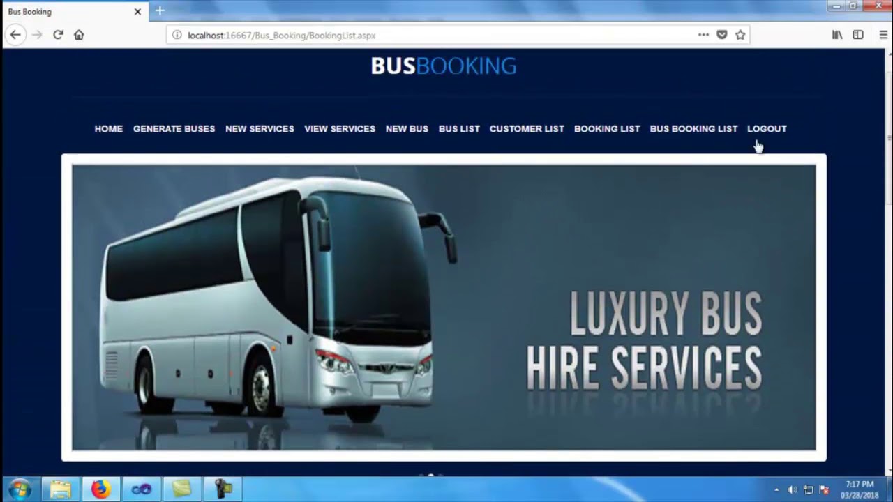 Bus Reservation Management System | Student Projects - YouTube