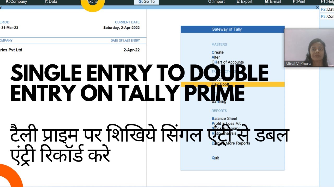 Single Entry & Double Entry Mode in Tally Prime on Purchase, Sales ...