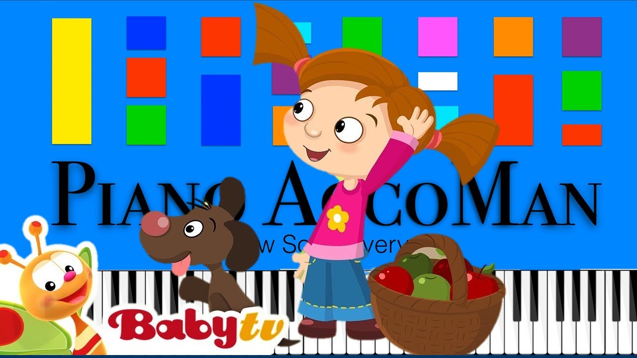 The Apple Song - BabyTV Slow EASY Medium 4K Piano Tutorial - YouTube