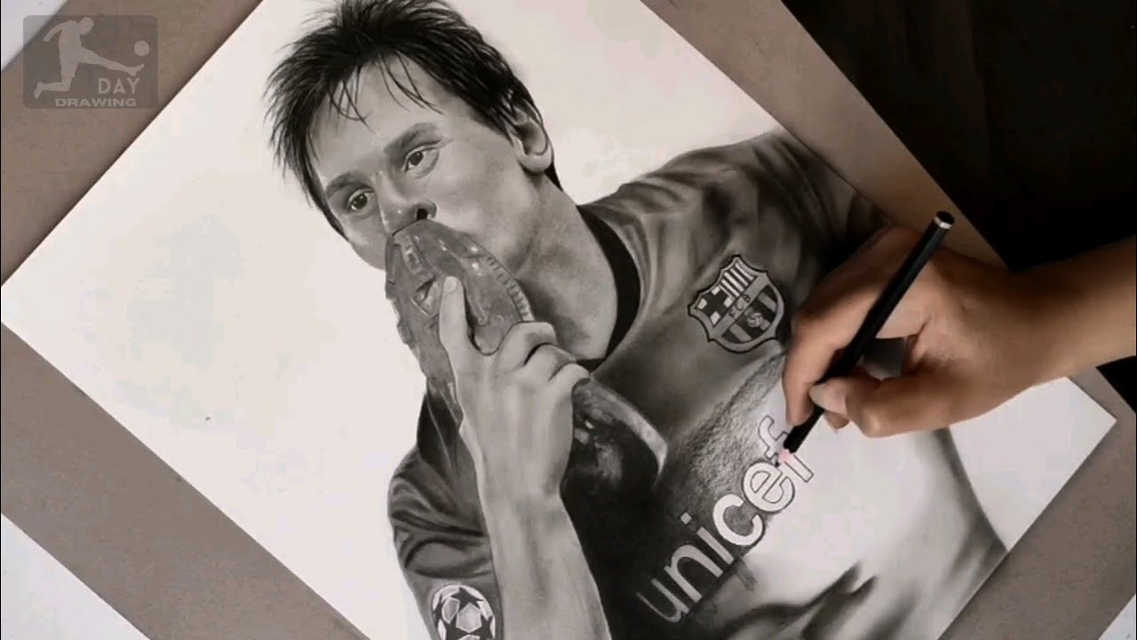 Lionel Messi Barcelona _ day drawing || Experience the magic of ...