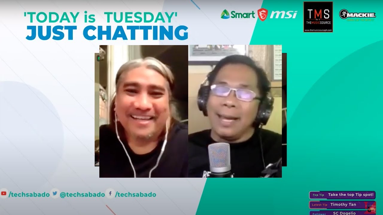 Because 'Today is Tuesday' we chat live from San Francisco & San Pablo ...