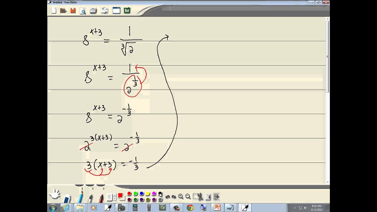 College Algebra Homework - Exponential Equations - Equality of ...