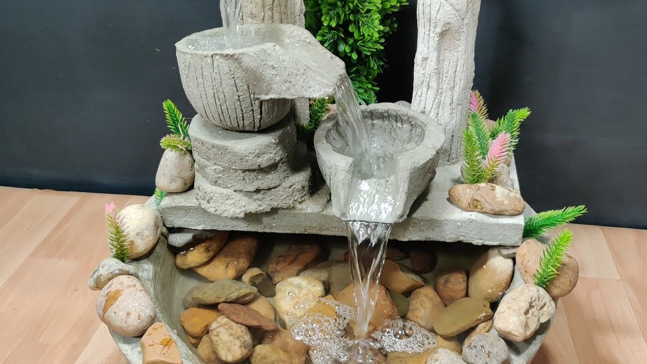 Amazing waterfall fountain making at home - YouTube