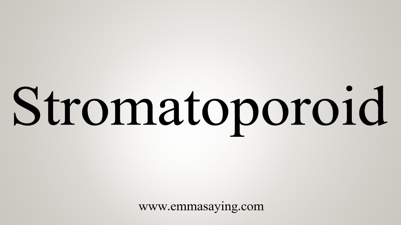 How To Say Stromatoporoid - YouTube