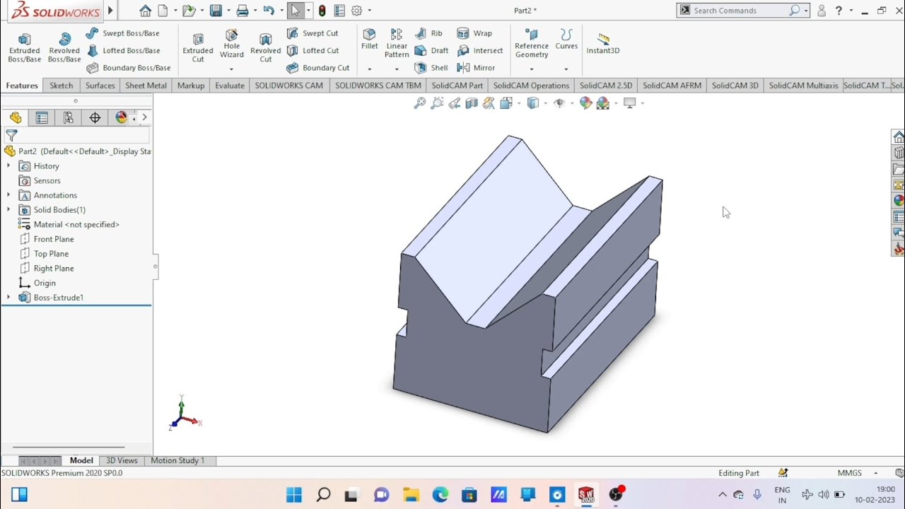 how to make v-block |solidworks| - YouTube