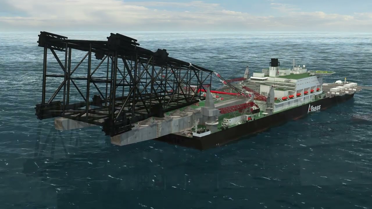 Pioneering Spirit jacket installation (animation) - YouTube
