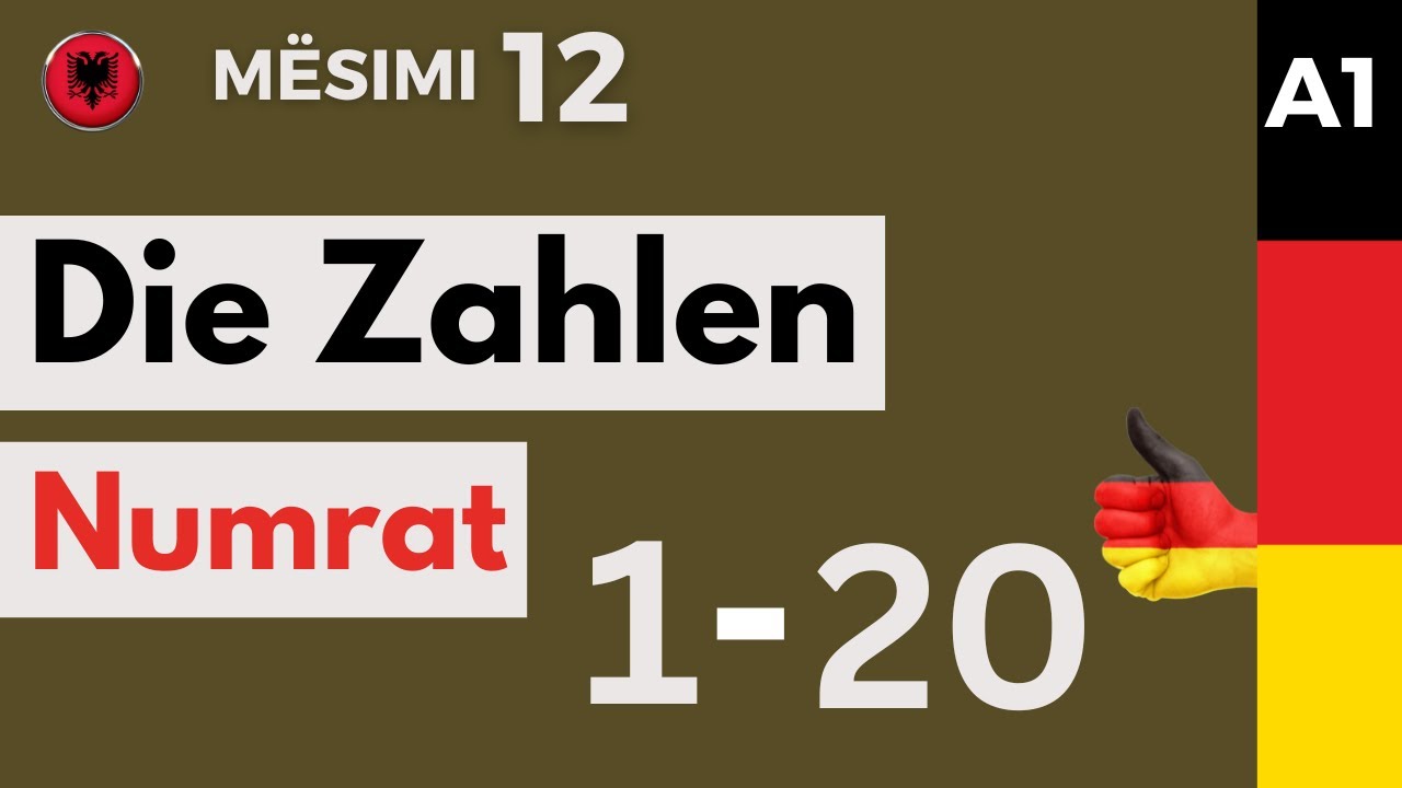 Die Zahlen 1-20. Numrat nga 1-20 në gjermanisht. - YouTube