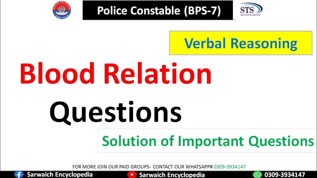 Verbal Reasoning | Blood Relation Questions | Part 2 | (In Sindhi ...