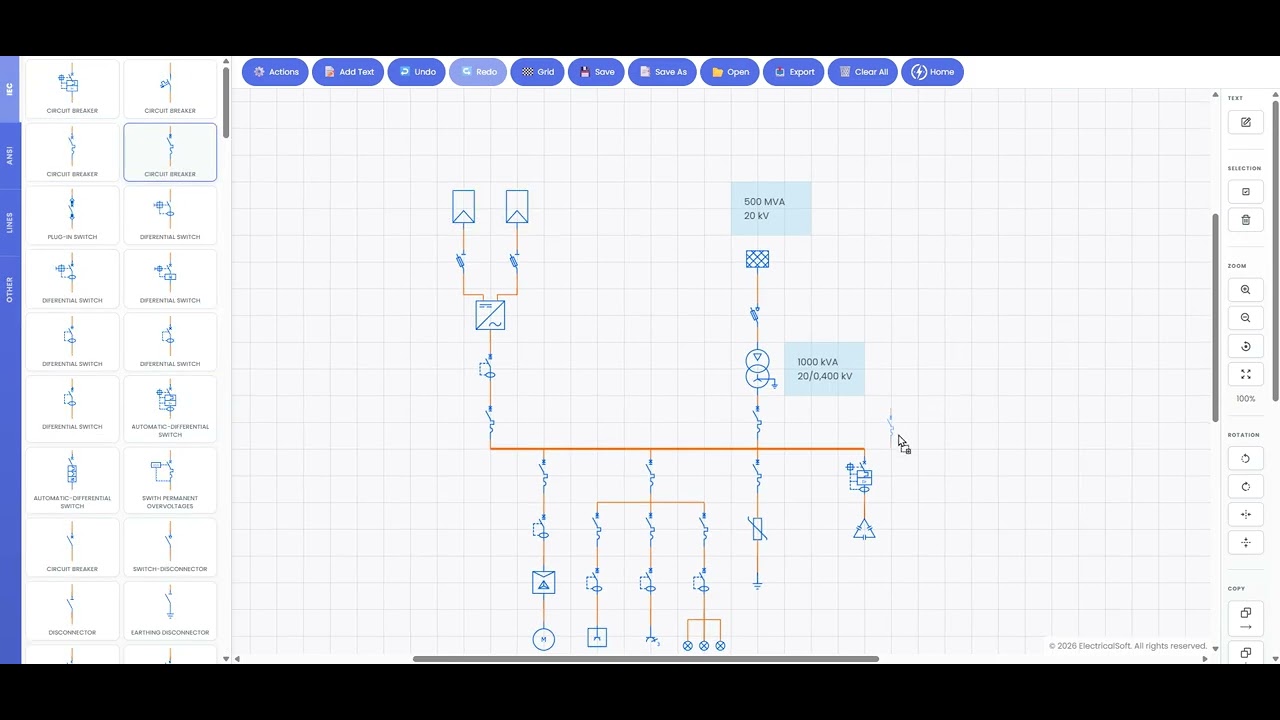 Single-line diagram with drag & drop - YouTube