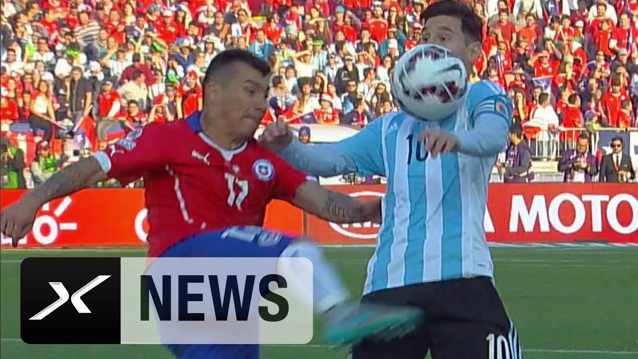 Karate-Pitbull haut Lionel Messi um | Chile - Argentinien 4:1 n. E ...