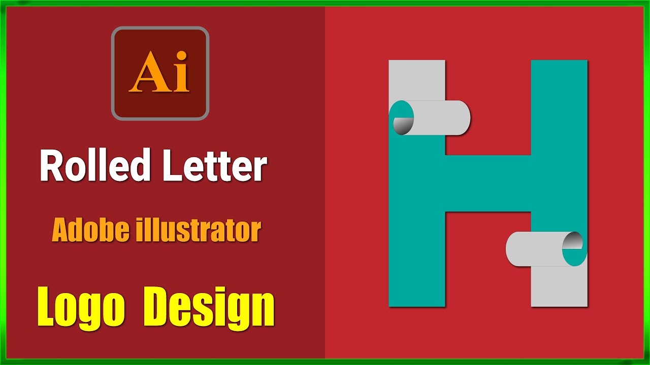How to create Rolled Letters in Illustrator || Logo Design Tutorial ...