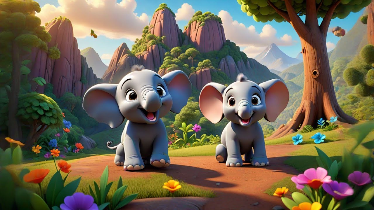 Three Baby Elephants Learn Big and Small | Size Song for Kids ...