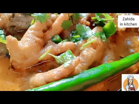 Chicken panja recipe by Zahida in kitchen// Chicken feet curry ...