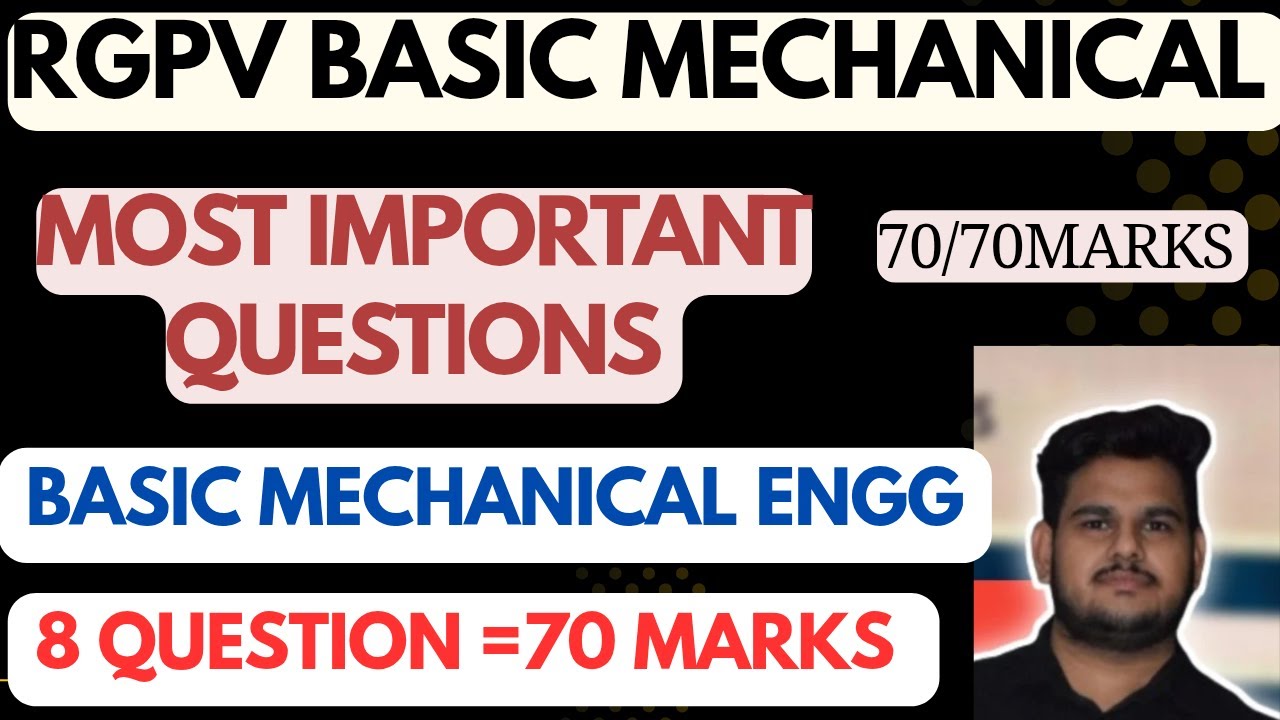 Basic Mechanical Engineering RGPV Most Important questions | RGPV BME Most Important Topics ...