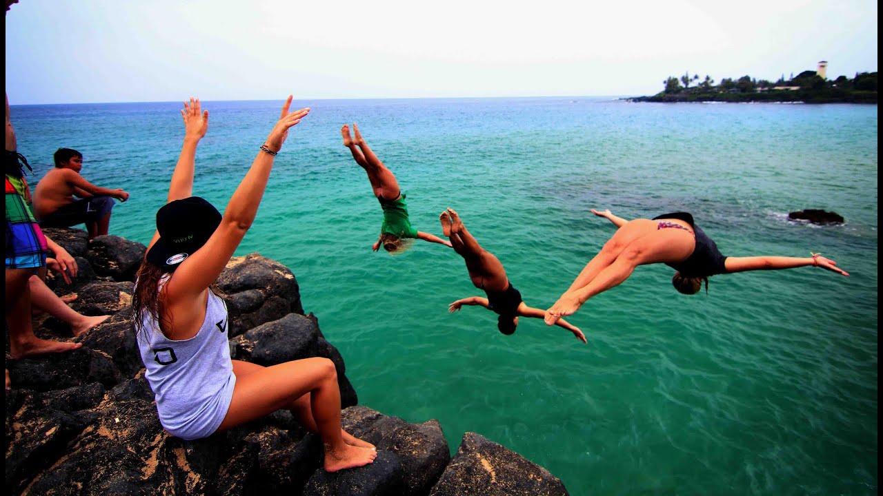 Extreme Cliff jumps Girl 2016 - YouTube