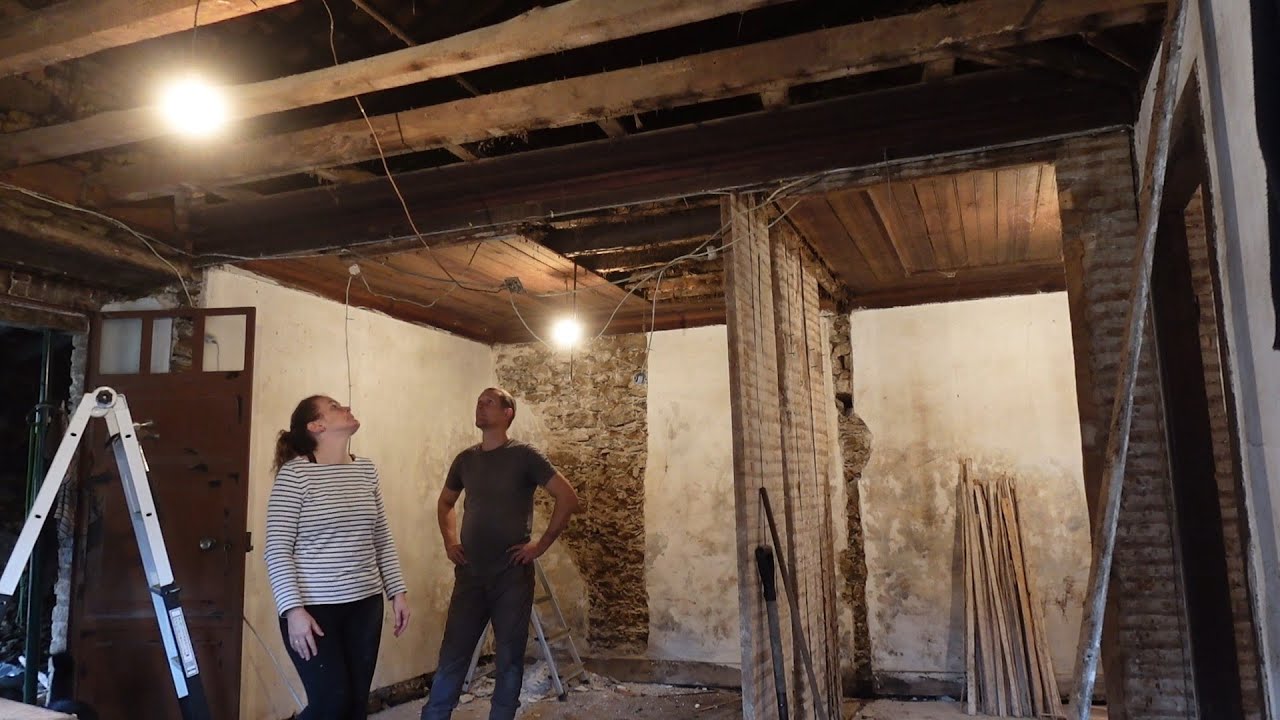 #13 - Creating an Open-Plan Living Area and Exposing Stone Walls at Our ...