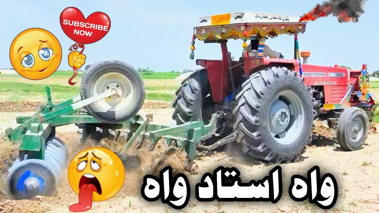Massey tractor 385 power Disk performance village life Pakistan Massey ...
