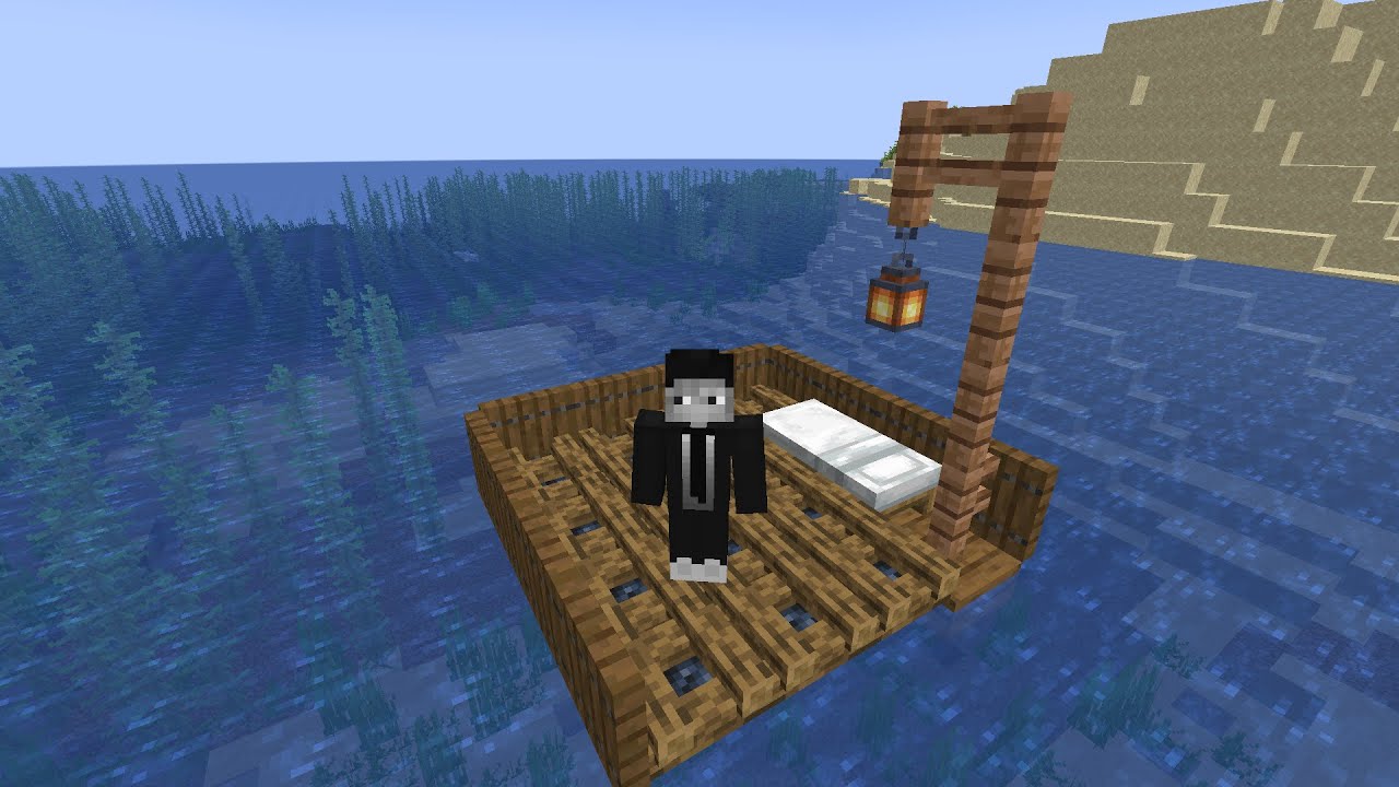 how to make raft in minecraft - YouTube