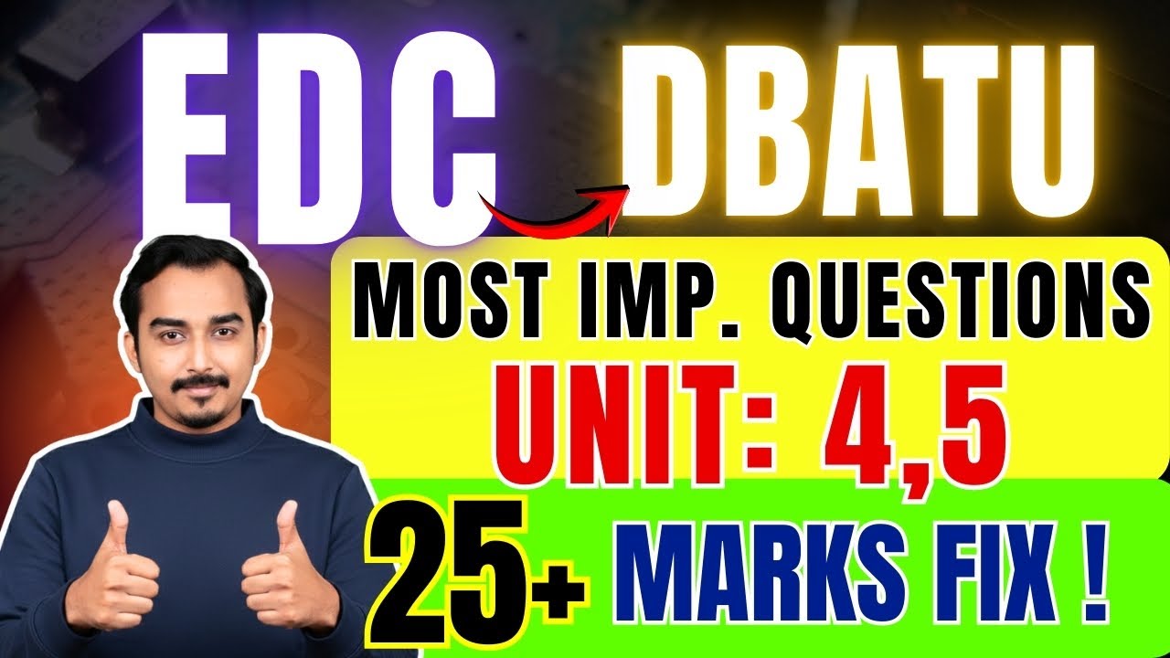 EDC DBATU | MOST IMPORTANT QUESTIONS | ELECTRONIC DEVICES AND CIRCUITS ...