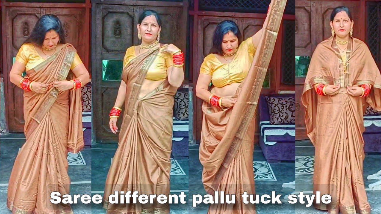 low waste saree 💕Diffrent pallu tuck design |🌼 saree different pallu ...