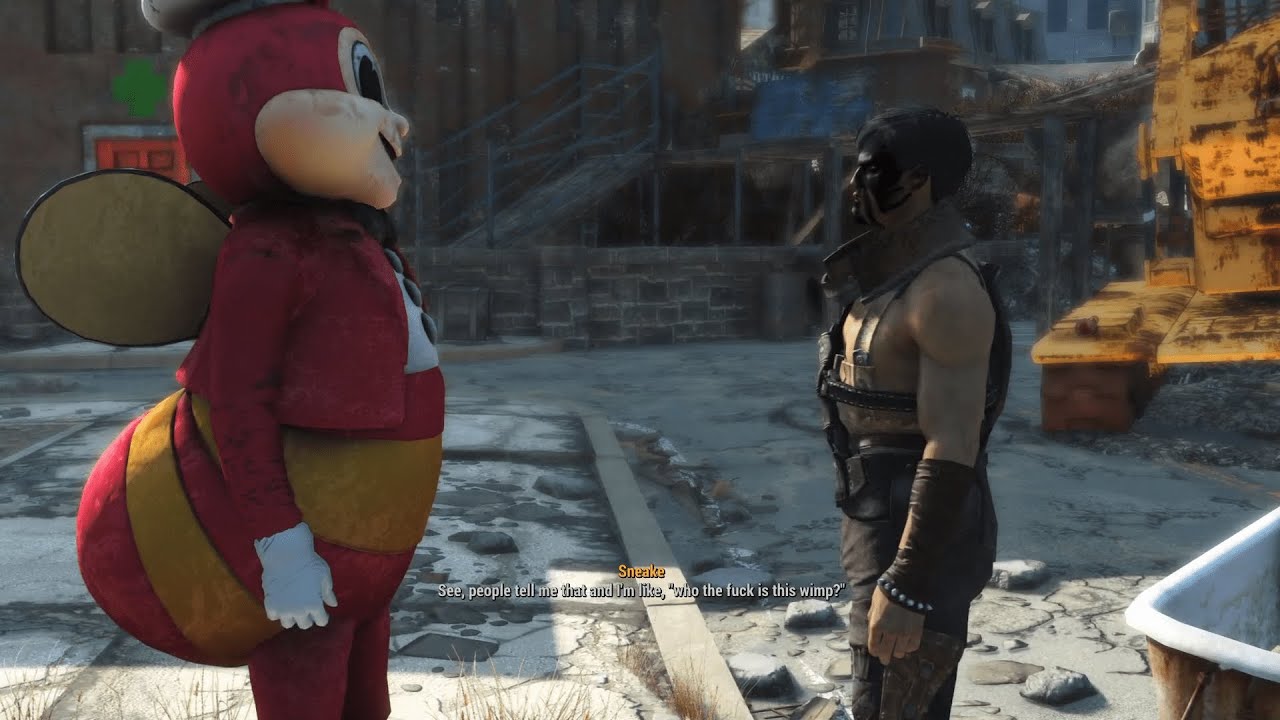 Fallout 4 - Jollibee vs Sneake (Sim Settlements 2) - YouTube