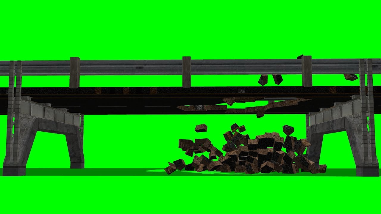 bridge roadway destruction - green screen effect - YouTube