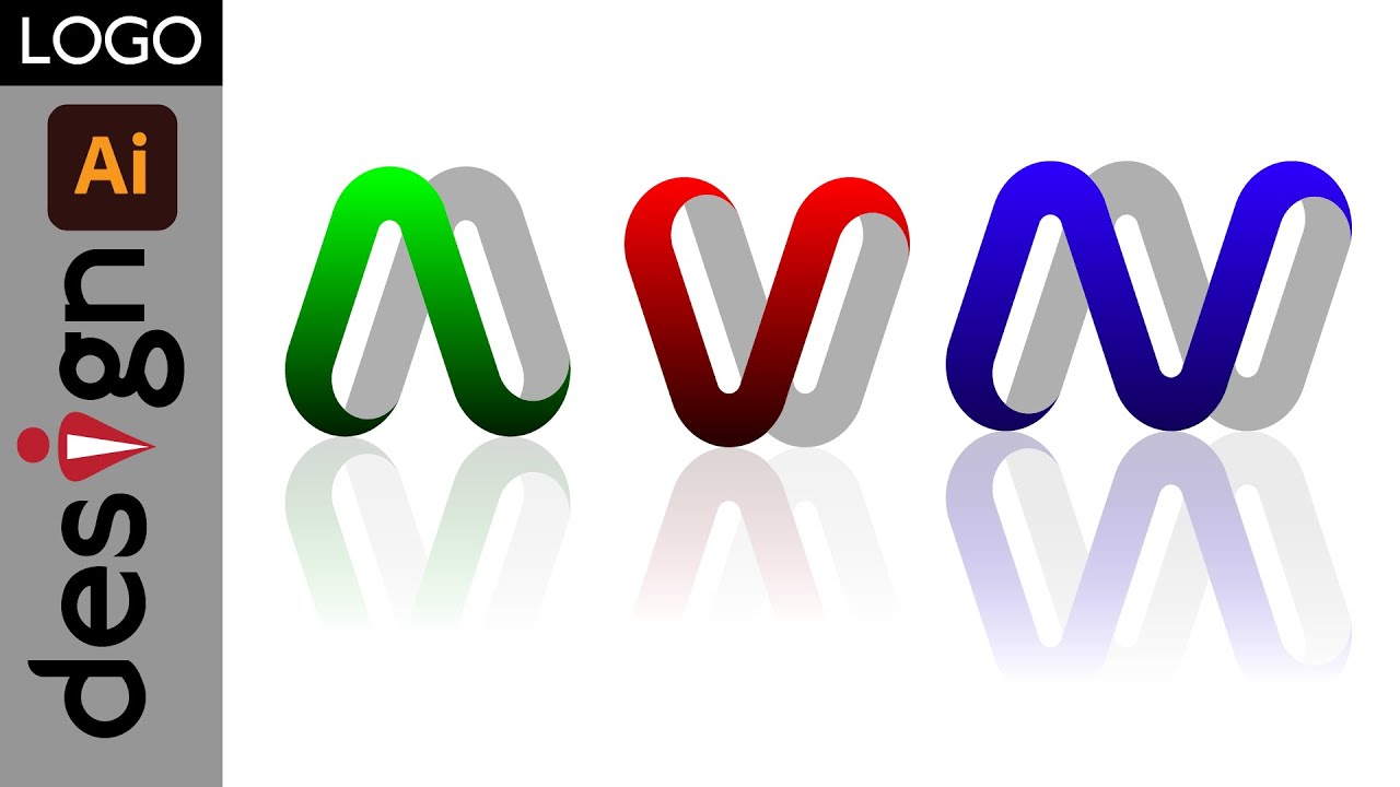 Any Letter 3d Logo Design in a simple way in Adobe Illustrator Tutorial ...